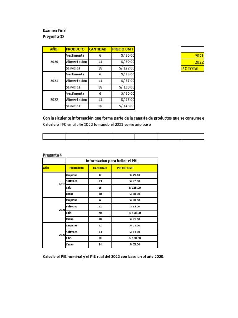 Examen Excel | PDF