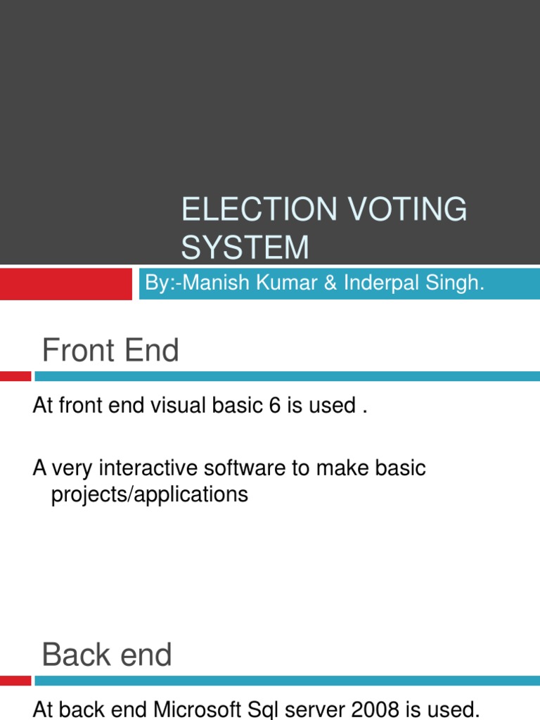 Election Voting System Overview | PDF