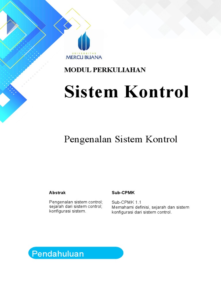 Modul Sistem Kontrol | PDF