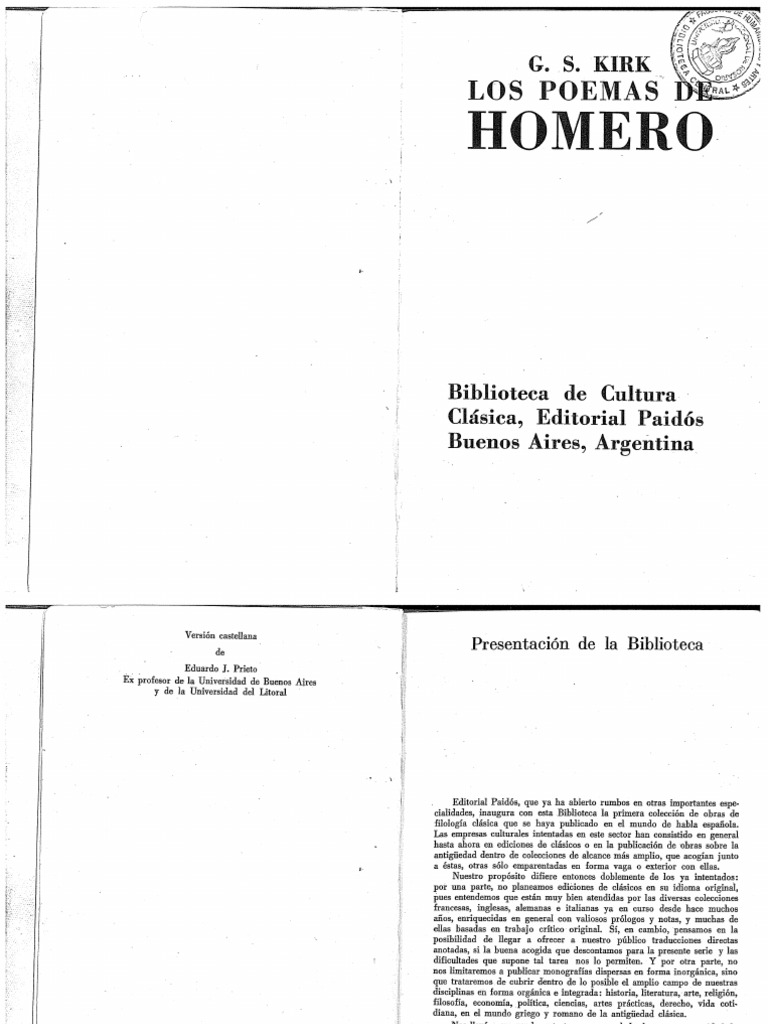 KIRK, G. S. - Los Poemas de Homero | PDF