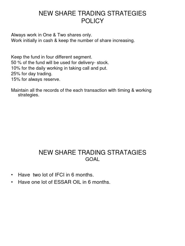 New Share Trading Strategies Guide | PDF