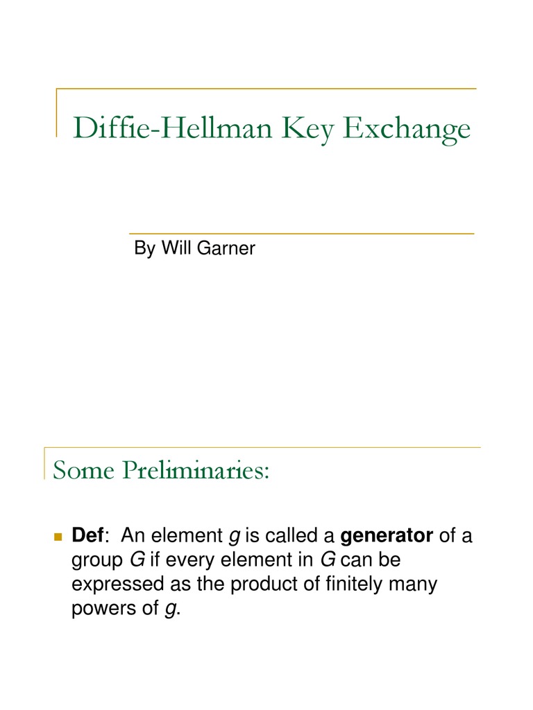 Diffie-Hellman Key Exchange | PDF | Public Key Cryptography | Key (Cryptography)