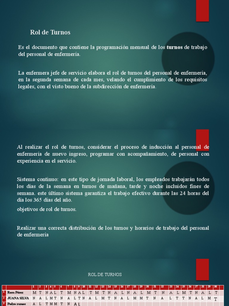 Rol de Turnos | PDF