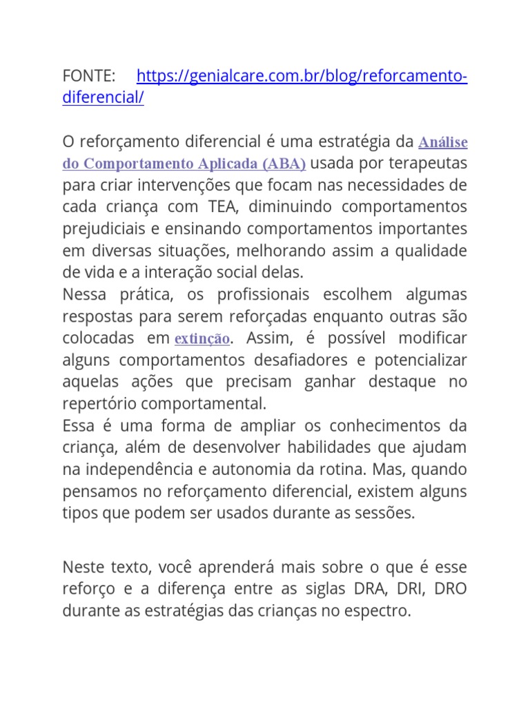 Dra Dri Dro | PDF | Comportamento | Reforço