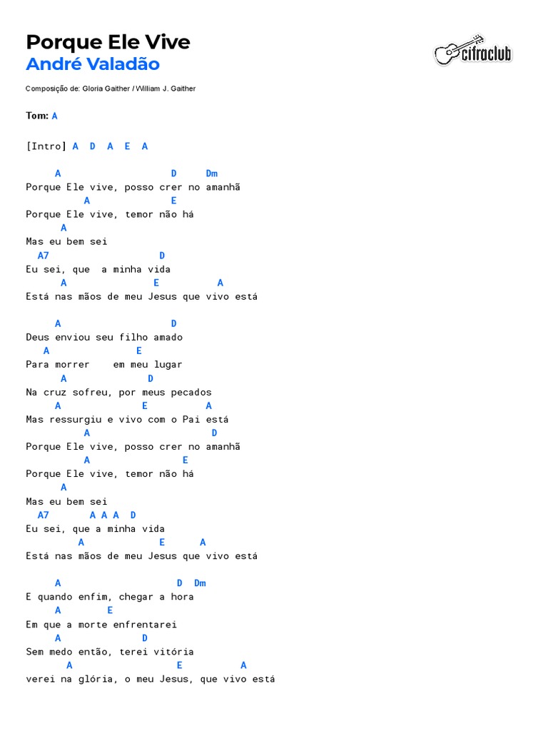 Letra e Análise de "Porque Ele Vive" | PDF