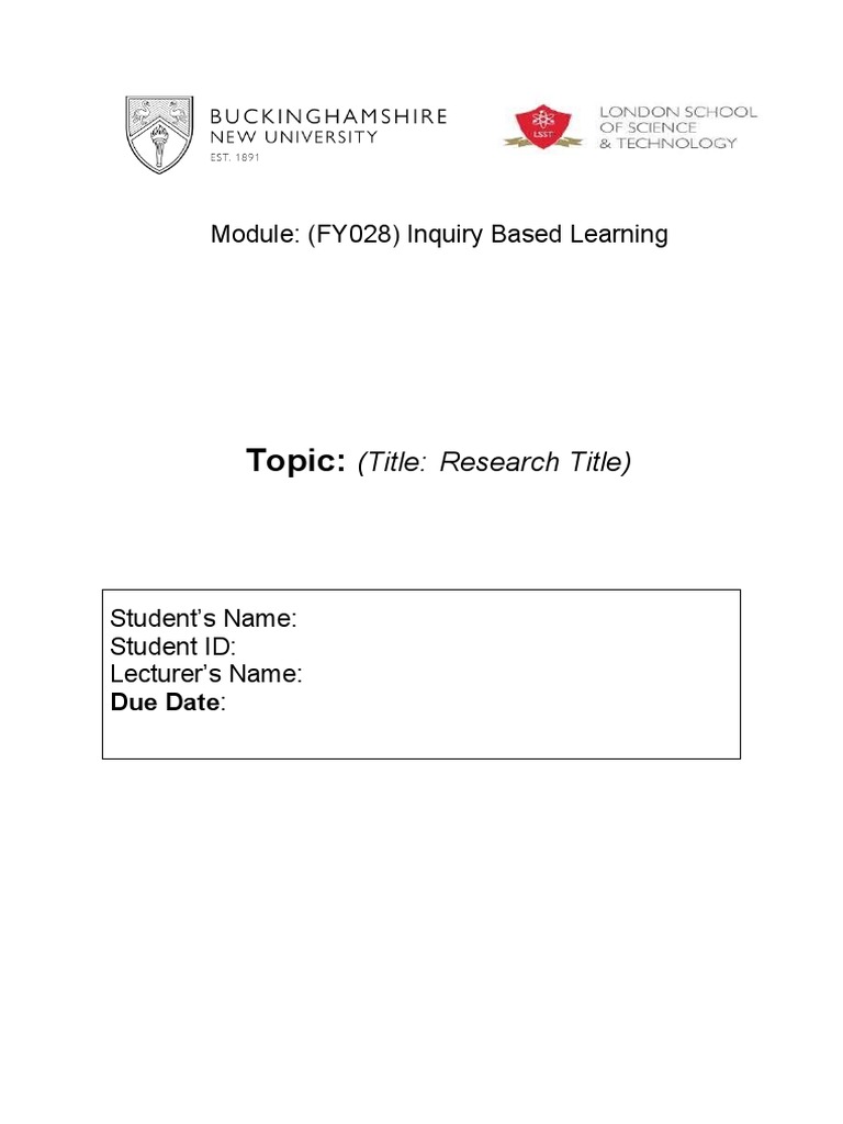 Topic:: Module: (FY028) Inquiry Based Learning | PDF | Scientific ...
