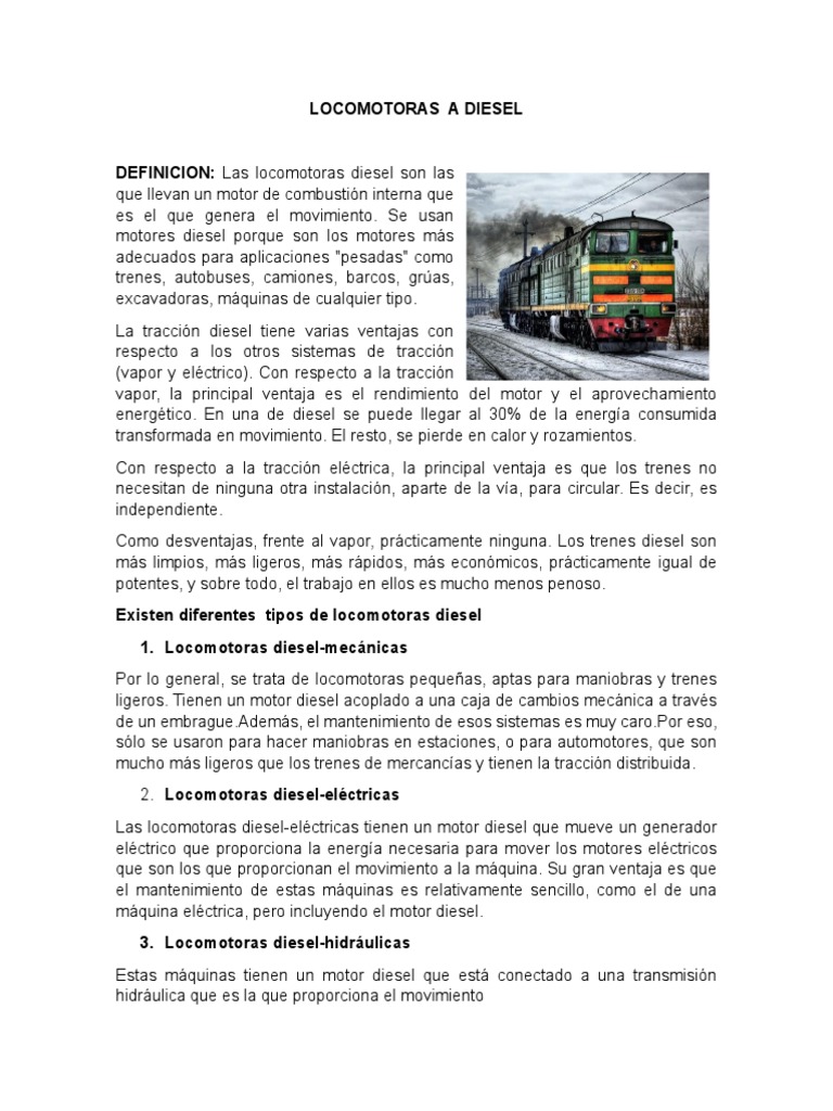 Partes de Una Locomotora A Diesel.. | PDF | Locomotoras | Tren