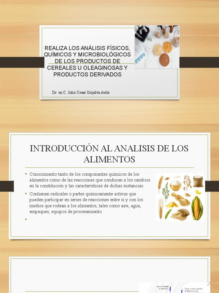 Realiza Los Análisis Físicos, Químicos Y Microbiológicos de Los Productos de Cereales U ...