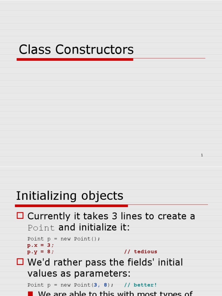 Class Constructors Pdf Programming Constructor Object Oriented Programming