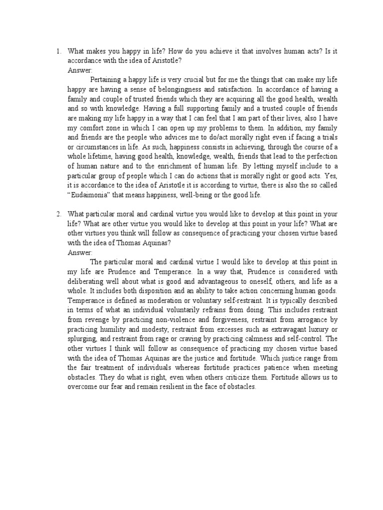 What Makes You Happy In Life Pdf Happiness Metaphysics