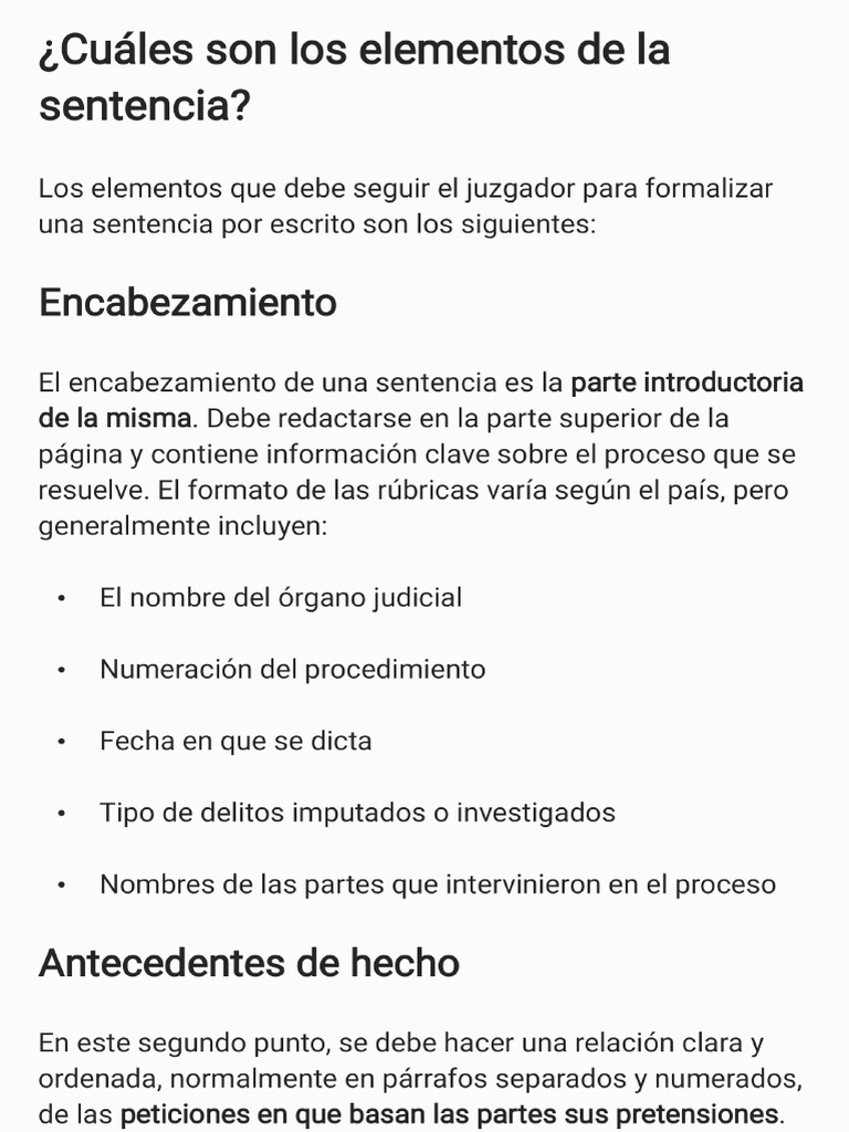 Como Redactar La Sentencia | PDF