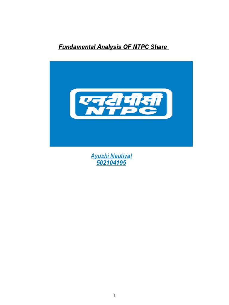Fundamental Analysis OF NTPC Share: Ayushi Nautiyal | PDF | Free Cash ...