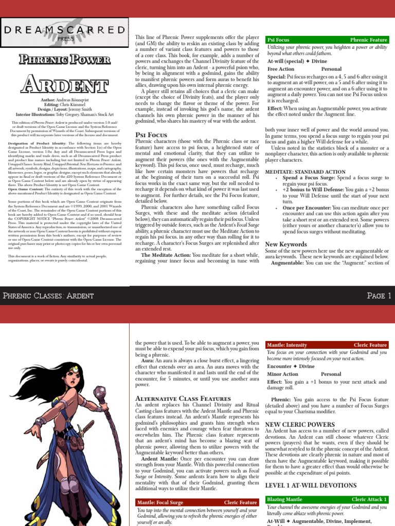 Phrenic Power - Ardent | PDF | License | Copyright