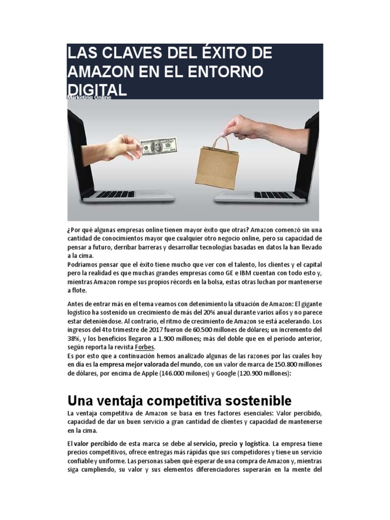 Las Claves Del Éxito de Amazon en El Entorno Digital | PDF | Marketing | Marca