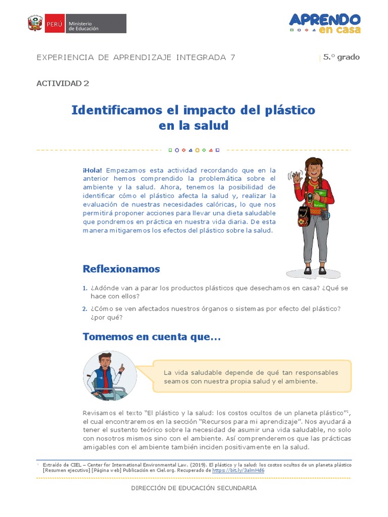 Exp7 Secundaria 5 Exploramosyaprendemo Actividad2 | PDF | El plastico ...