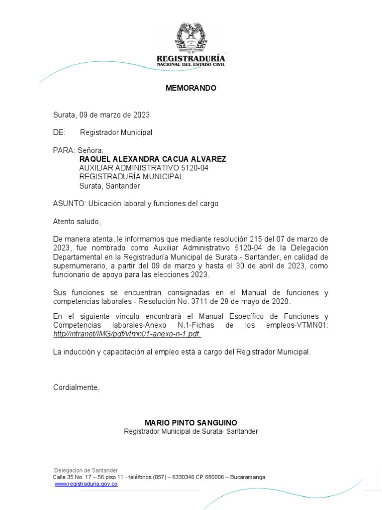 Oficio de Funciones | PDF