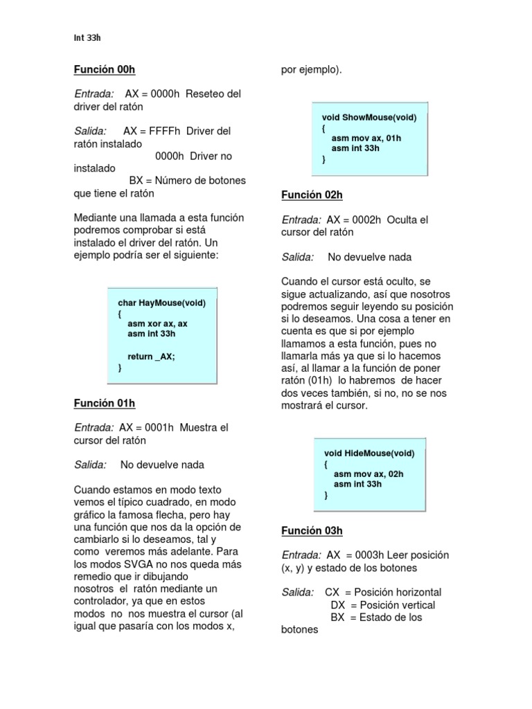 Interrupción 33h | PDF | Informática | Ciencias de la Computación