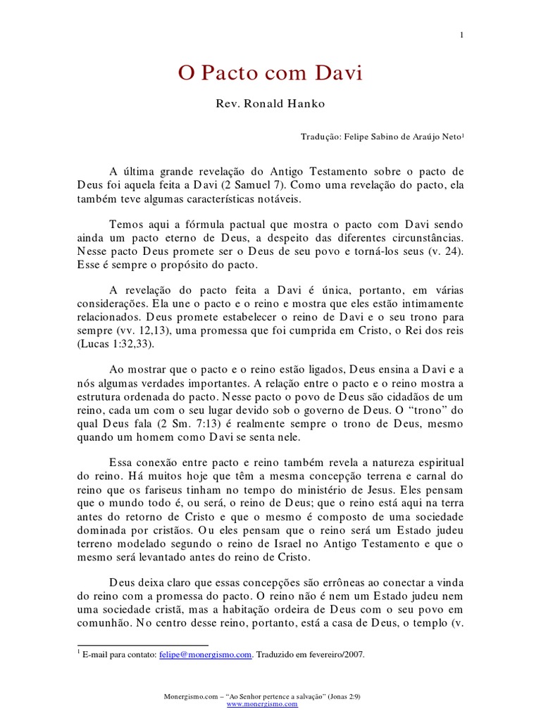 O Pacto Com Davi | PDF | Jesus | Davi