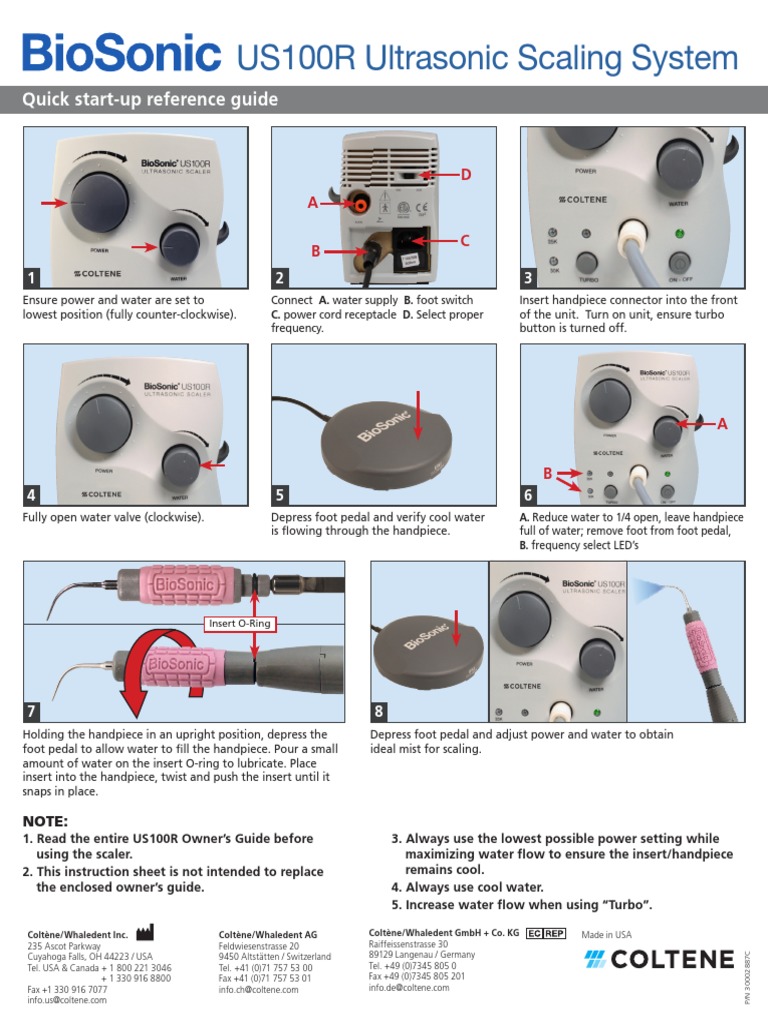 US100R Ultrasonic Scaler Setup Guide | PDF | Electrical Engineering ...