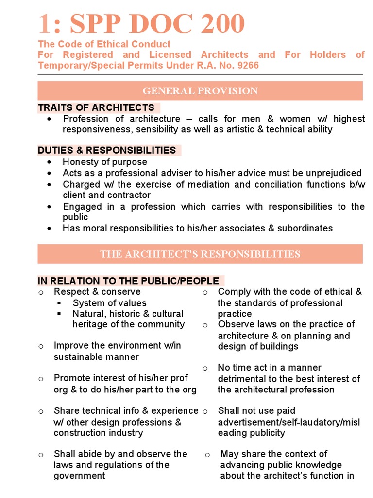 General Provision: Traits of Architects | PDF | Architect | General ...