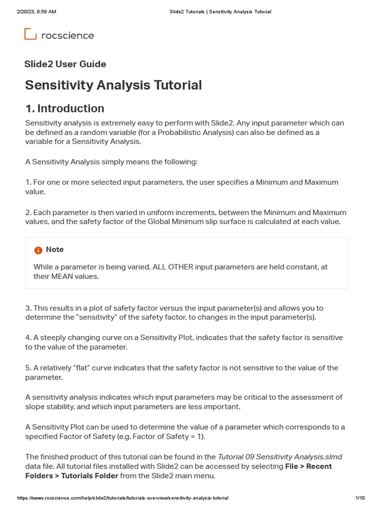 Slide2 Tutorials - Sensitivity Analysis Tutorial | PDF | Sensitivity Analysis | Statistics