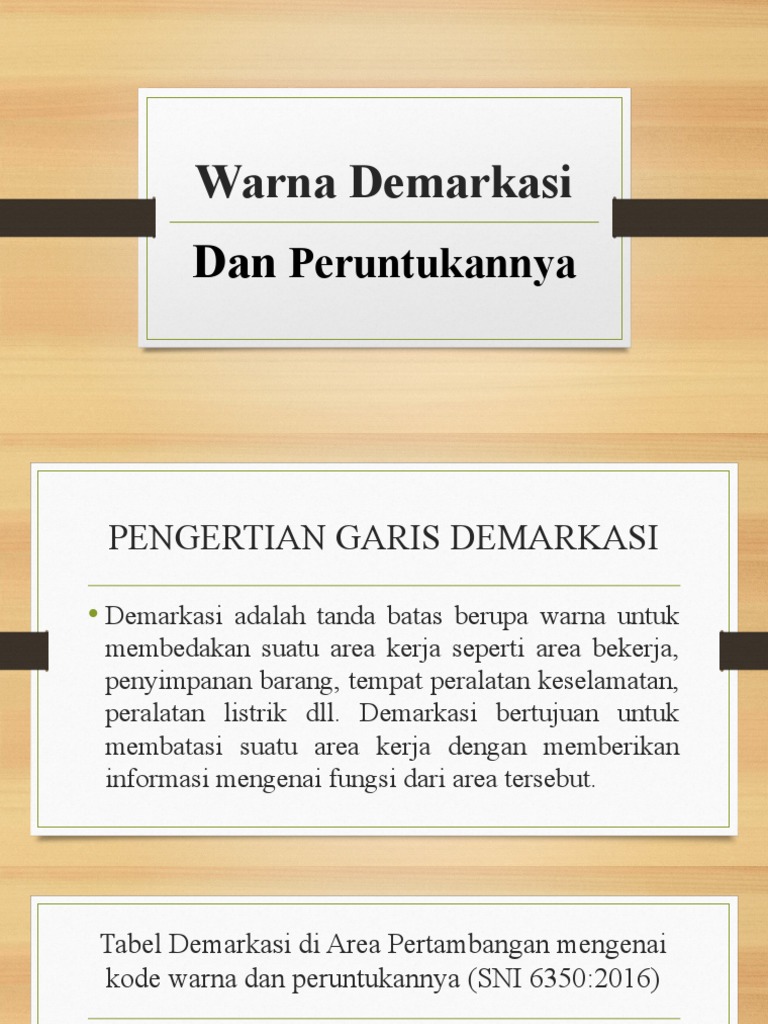 Standar Warna Demarkasi Area Kerja | PDF