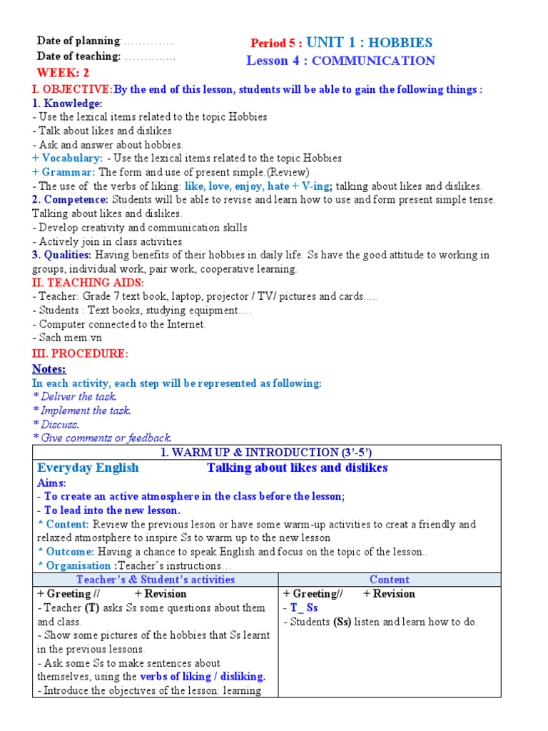 Lesson 4:: Unit 1 | PDF | Question | Teachers