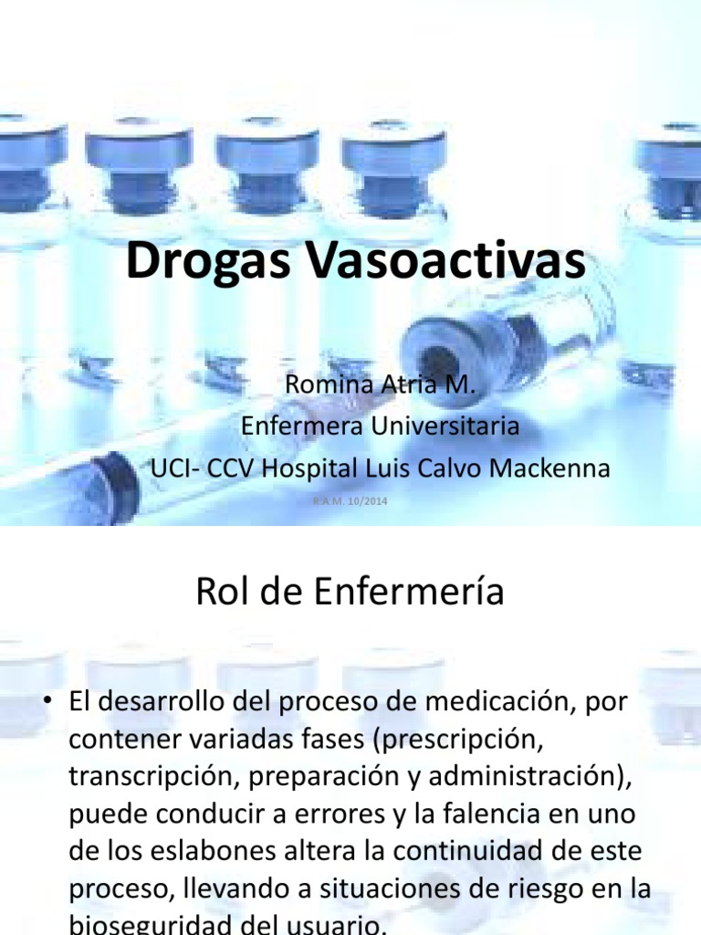 Drogas Vasoactivas | PDF | Norepinefrina | Dopamina