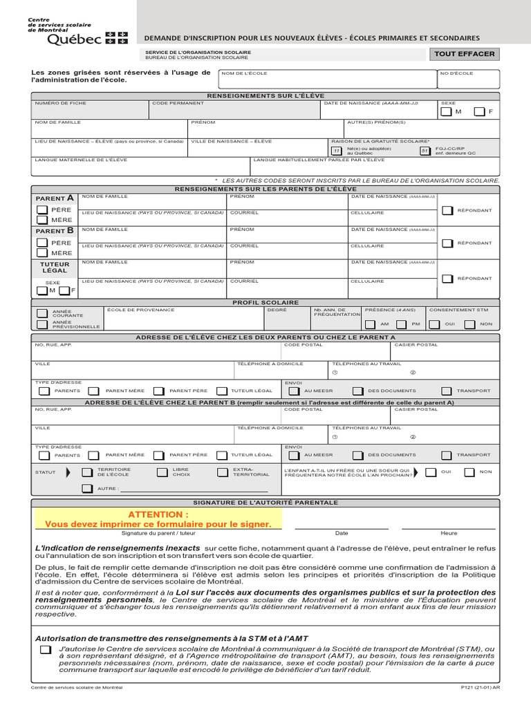Demande d'inscription élèves scolaires | PDF