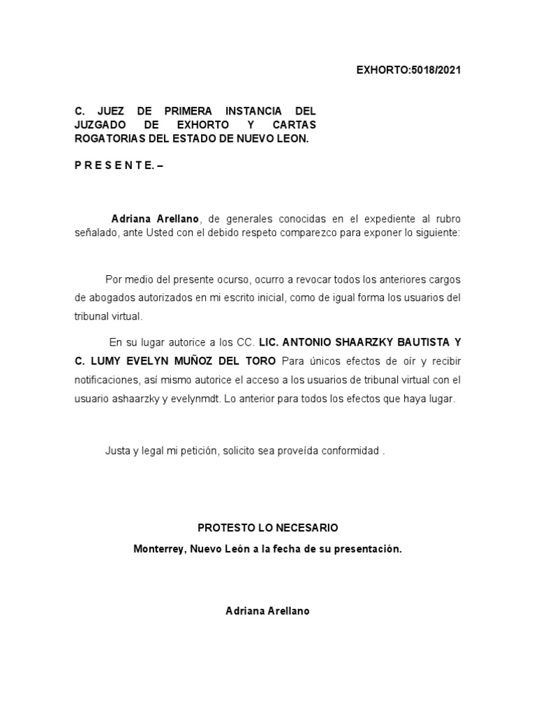 EXHORTO Abogados | PDF