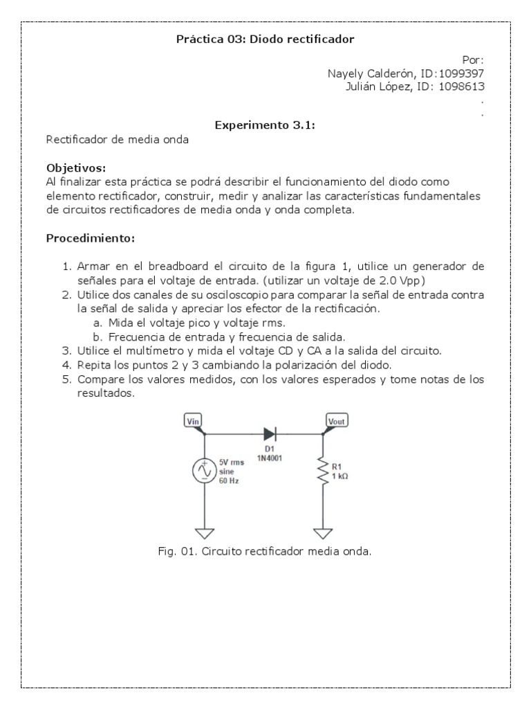 P3 - Lab. Electrónica I | PDF | Rectificador | Diodo