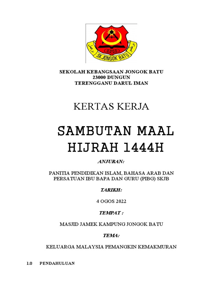 Kertas Kerja Maal Hijrah 2022 Edit | PDF