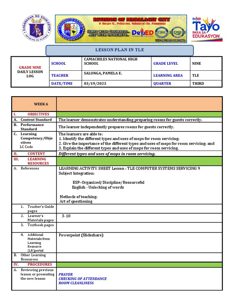 Lesson4 Exemplar Tle9 | PDF | Differentiated Instruction | Learning