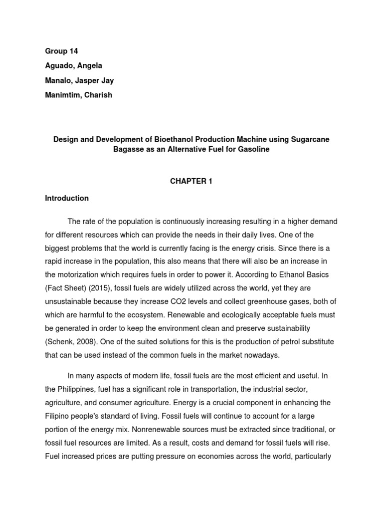 Bioethanol Machine Design from Bagasse | PDF | Biofuel | Sugarcane