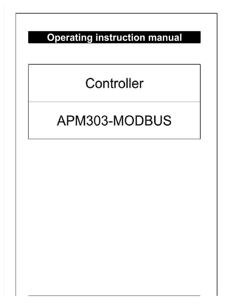 Controller Controller Apm3 Apm3 3 3 Modbus Modbus: Operating Instruction Manual | PDF | Computer ...