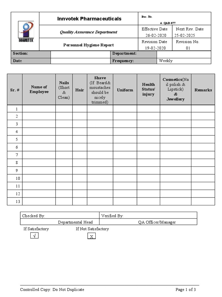 Personal Hygiene Form 1 | PDF | Business | Finance & Money Management