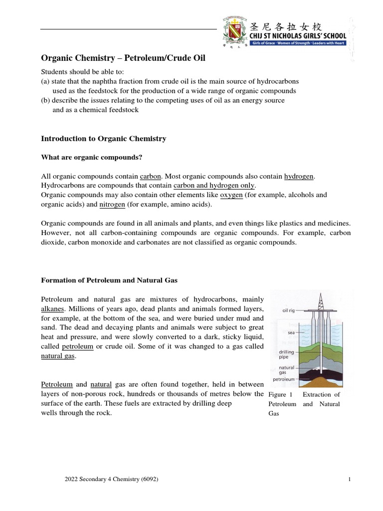 Organic Chemistry - Petroleum/Crude Oil | PDF | Petroleum | Fuels