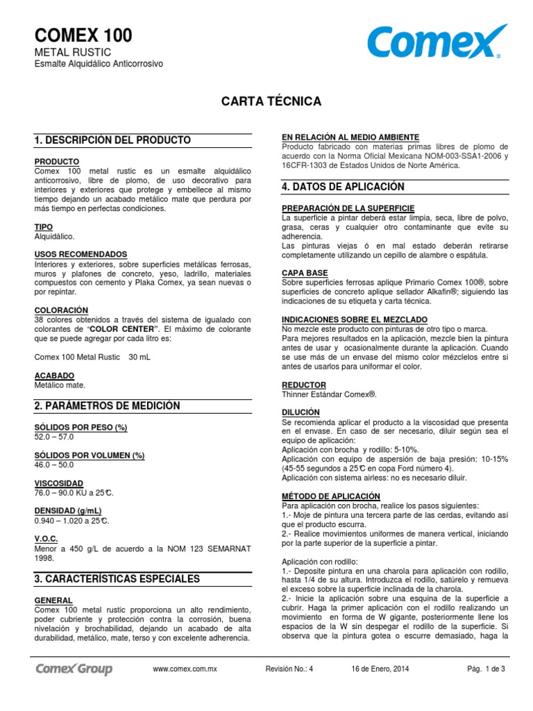 Comex 100 Metal Rustic | PDF | Pintar | Hormigón