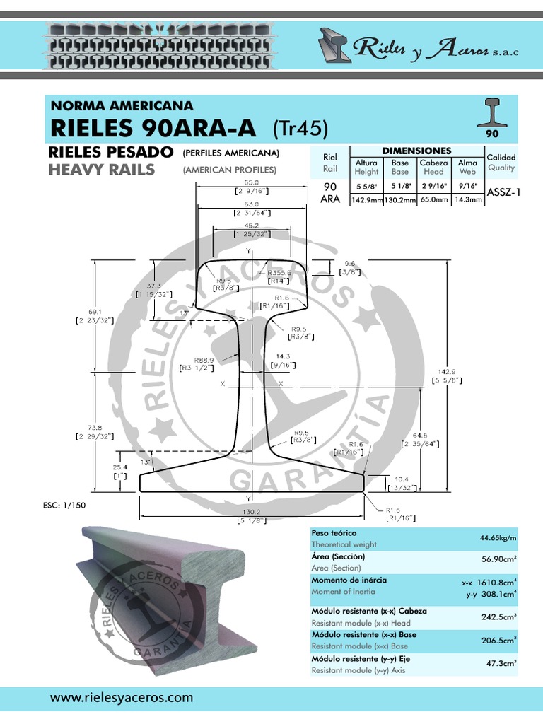 Ficha Rieles ARA A 90 | PDF