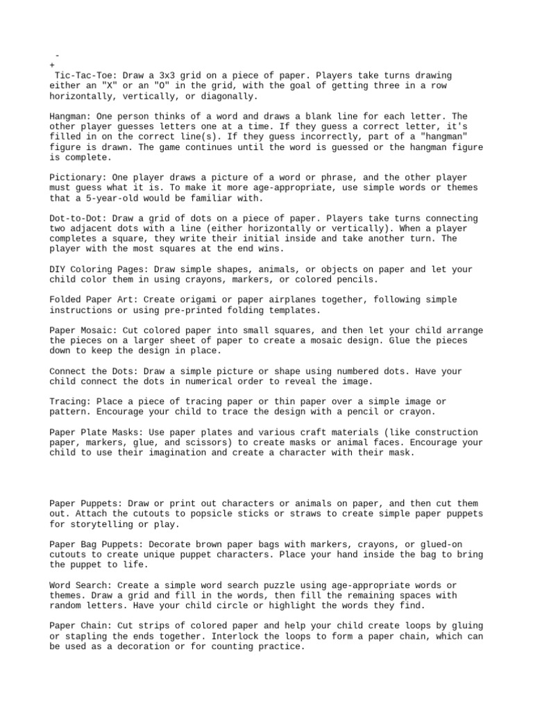 Paper Games | PDF | Origami | Paper