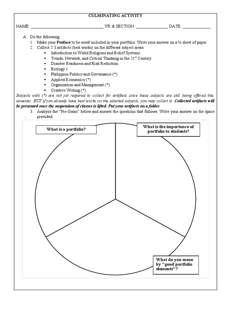 CULMINATING ACTIVITY - Activity | PDF