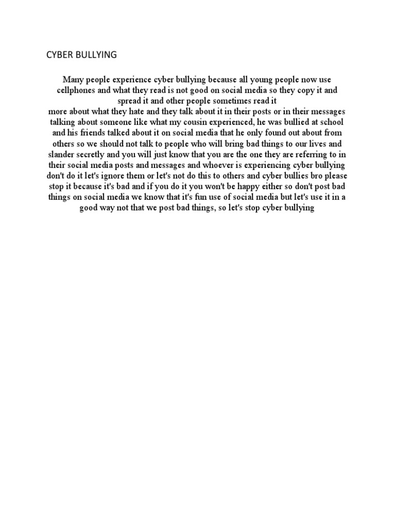 Cyber Bullying | PDF