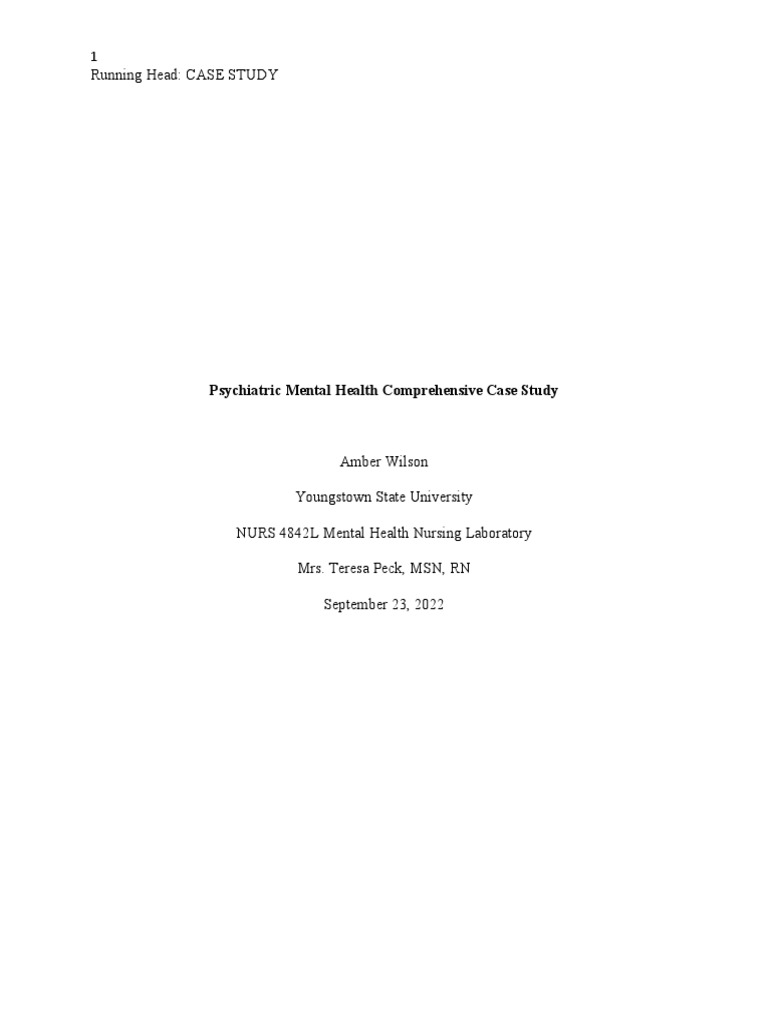 Case Study | PDF | Mania | Mental Disorder
