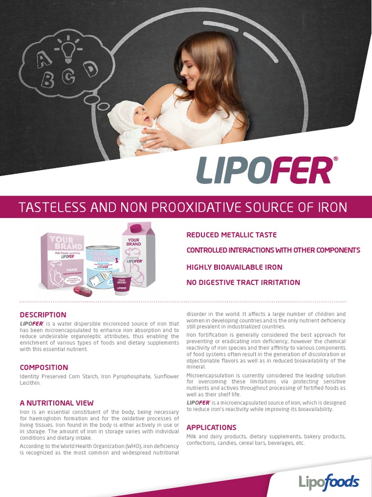 Lipofer Brochure | PDF | Iron | Nutrients