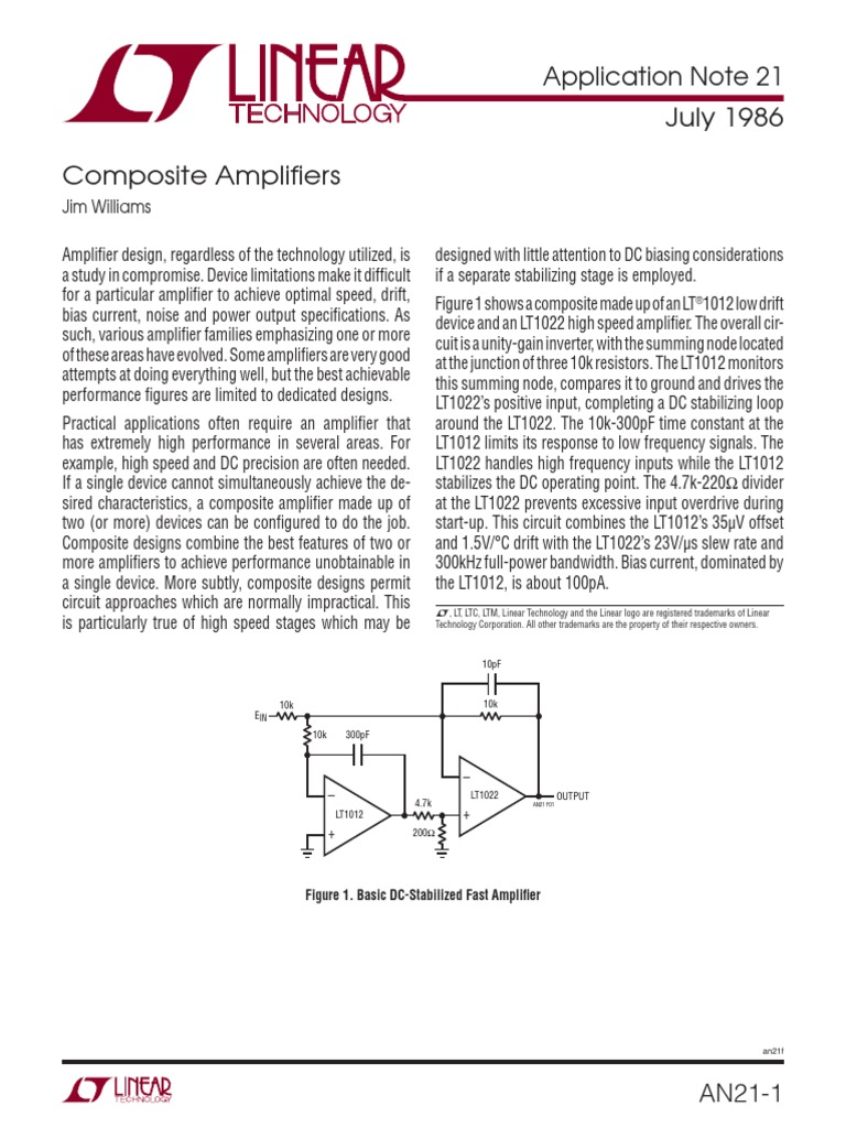 AN21f - Composite Amplifiers | PDF | Amplifier | Feedback