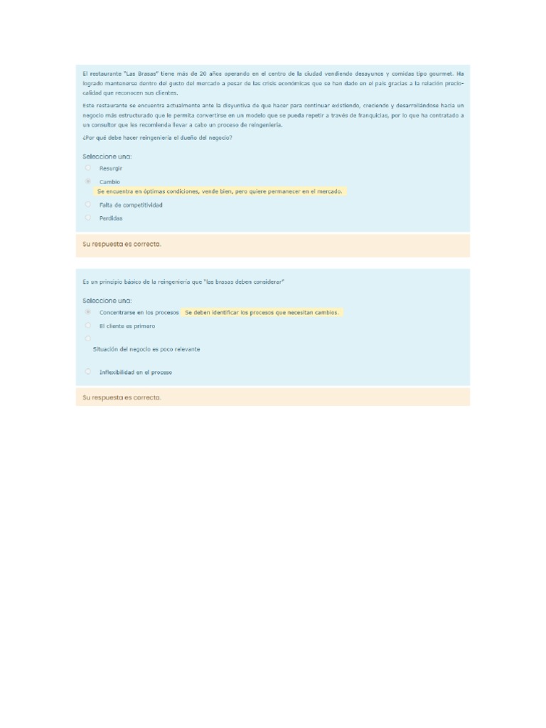 Autocalificable 4 - Gestión en Procesos de Negocio | PDF