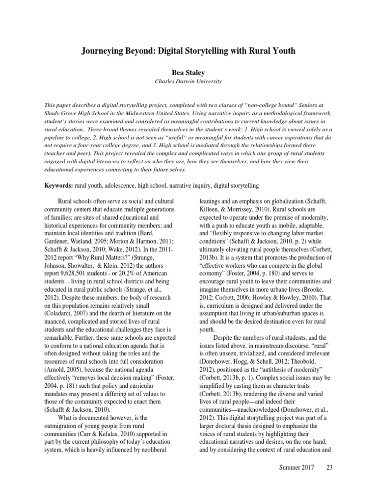 Digital Storytelling in Rural Education | PDF | Storytelling | Teachers