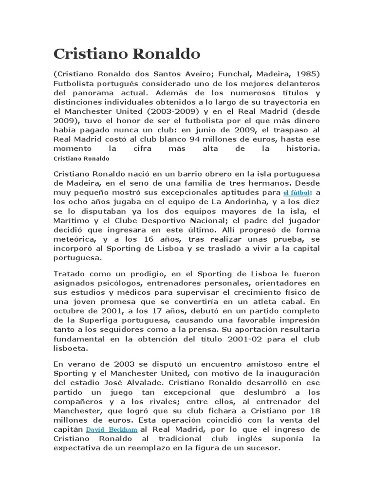 Ronaldo | PDF | Manchester United FC | Lionel Messi