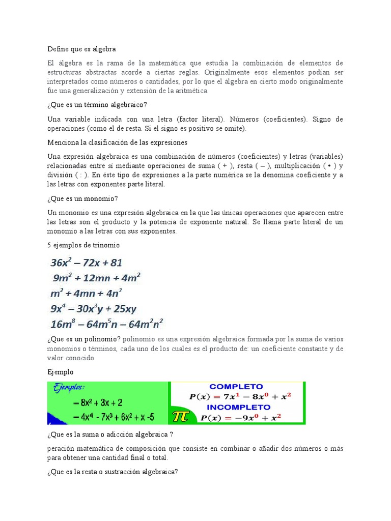 Álgebra Tarea 1 | PDF