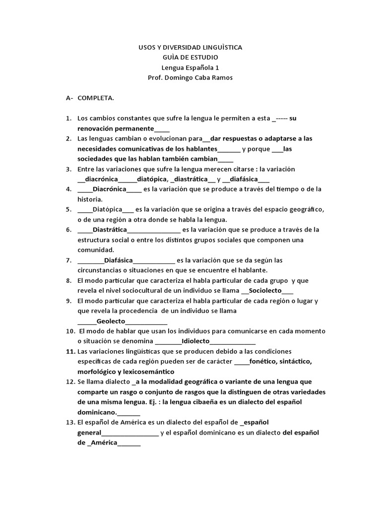 Usos y Diversidad Linguìstica | PDF | Dialecto | Lengua española